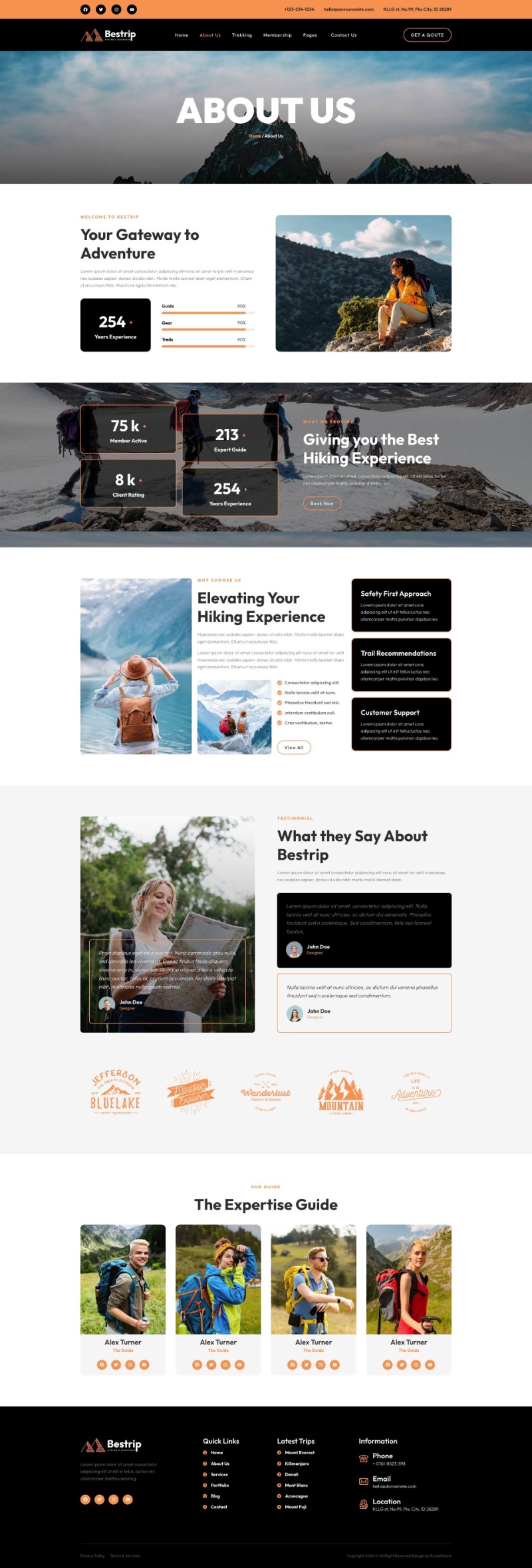 Bestrip - Hiking & Mountain Elementor Template Kit by Rometheme | ThemeForest